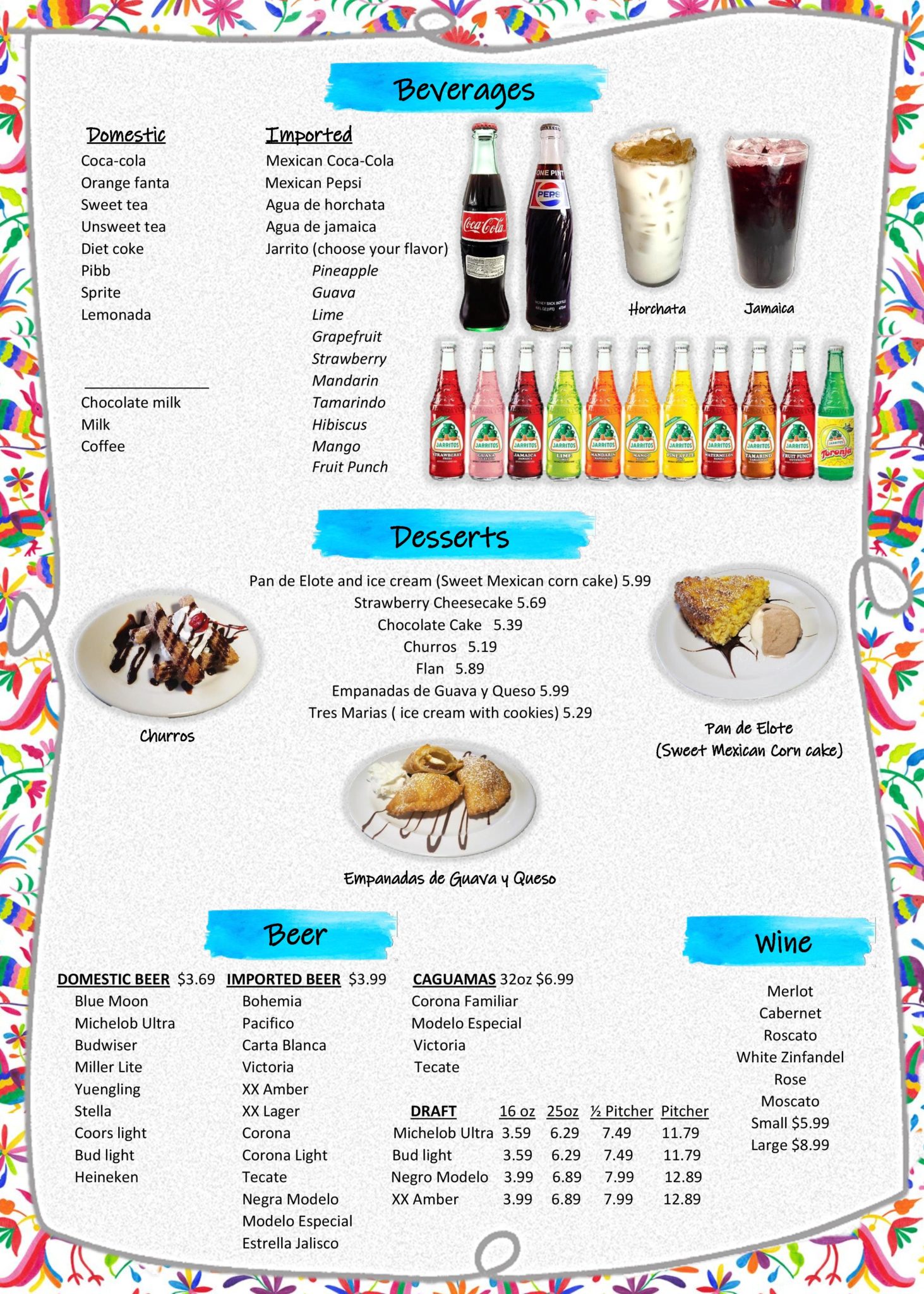 Menu – LA CHIQUITA