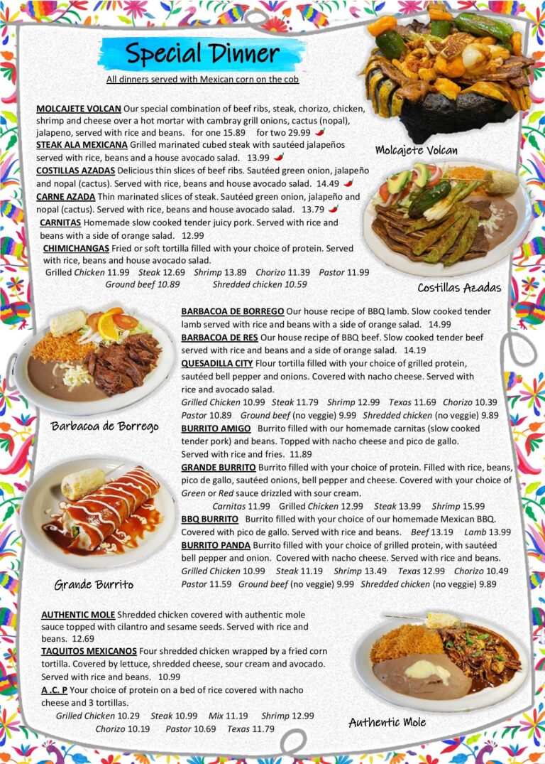Menu – LA CHIQUITA