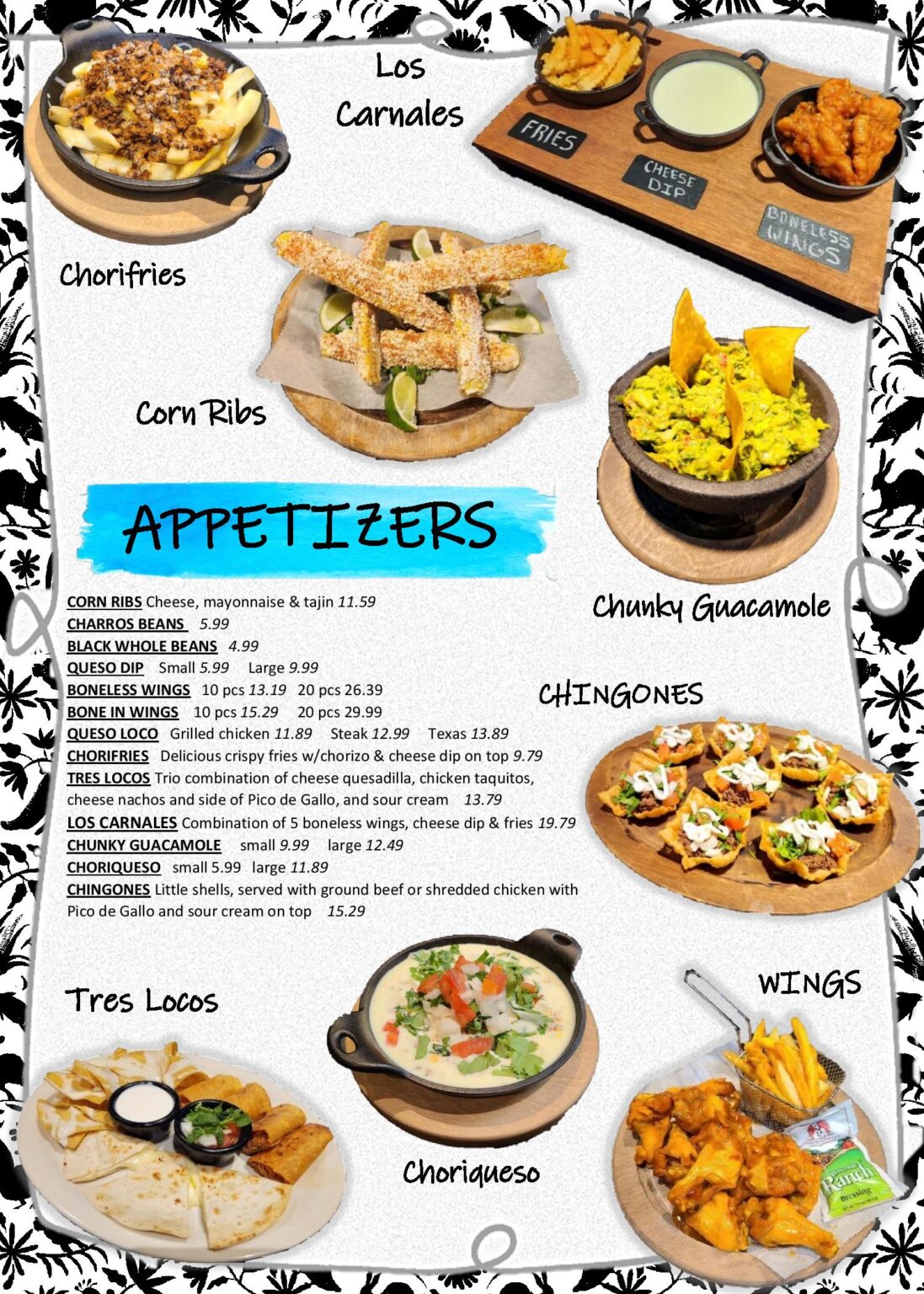 Menu – LA CHIQUITA